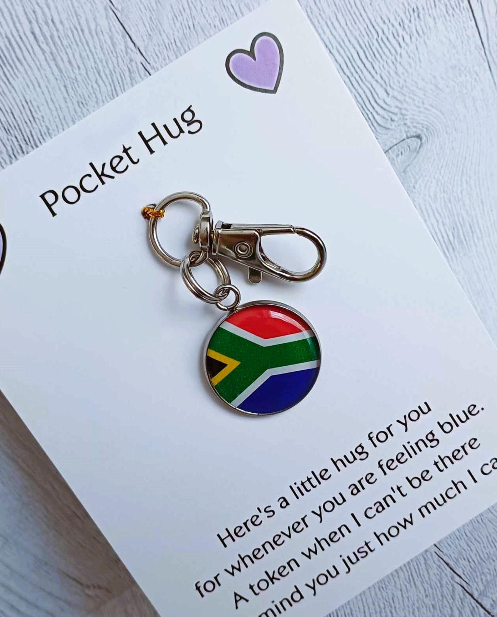 Pocket Hug South Africa Flag Bag Charm, Pocket Hug South African Flag ...