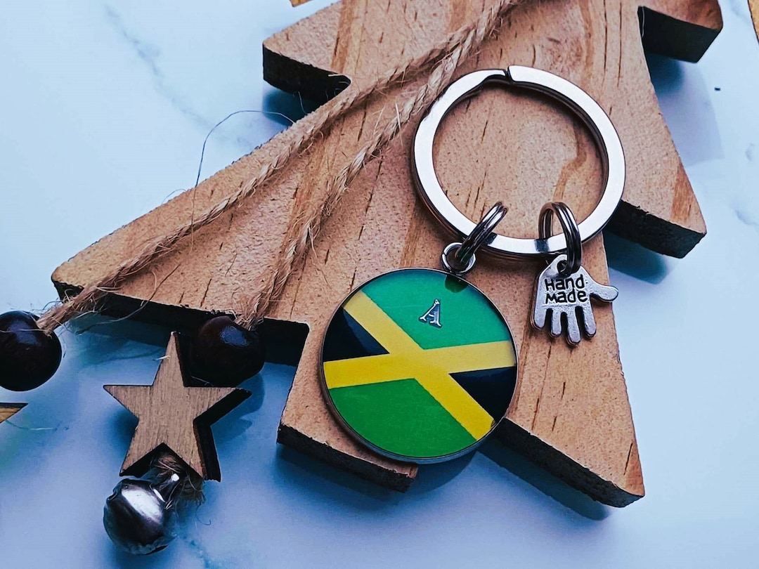 Jamaica Keyring Personalized, Jamaica Keychain, Jamaica Flag Bagcharm ...