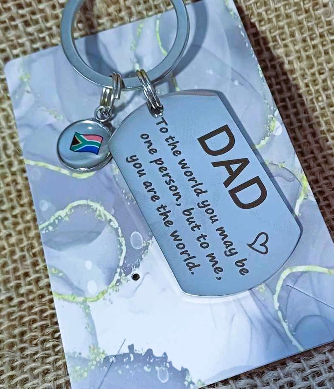 Dad Keyring With South African Flag, Dad Keyring, South African Dad ...