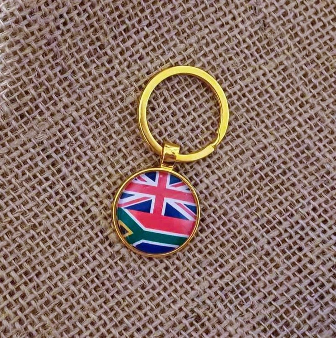 South African and Union Jack Keyring, Union Jack and South Africa Flag ...