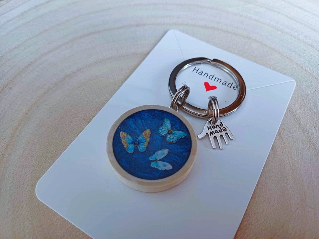 Butterfly Keyring, Handmade FREE POSTAGE Butterfly Wood Keyring, Wood ...
