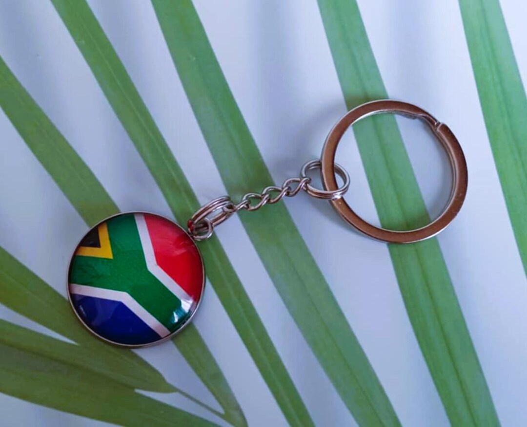 South African Flag Keyring, South African Flag Domed Keyring, South ...