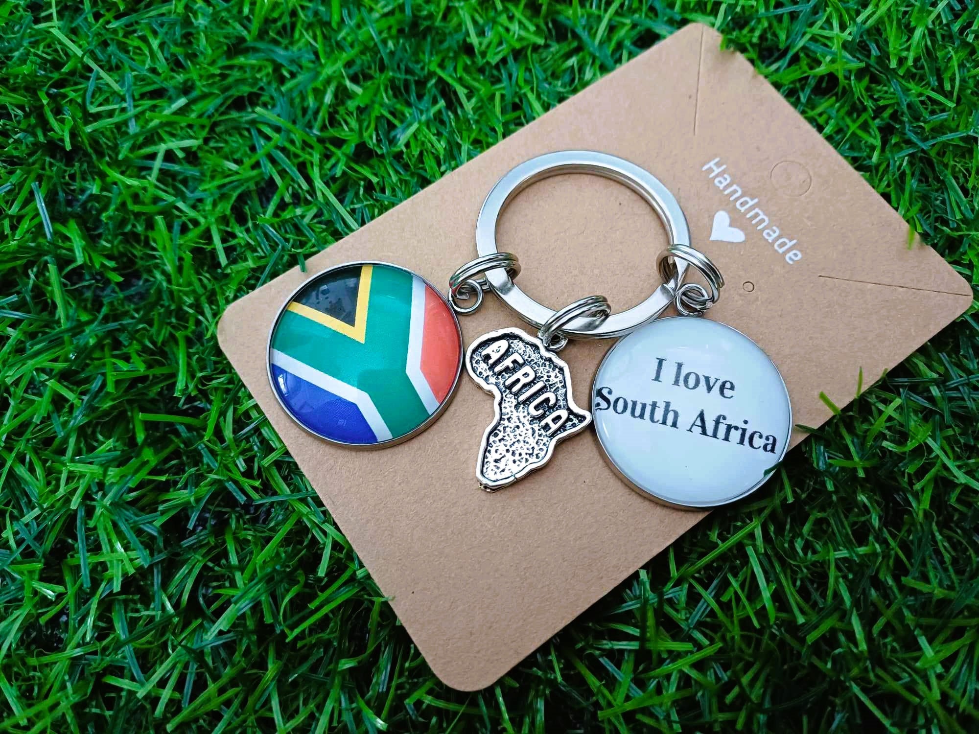 I Love South Africa and South Africa Flag Keyring. South African ...