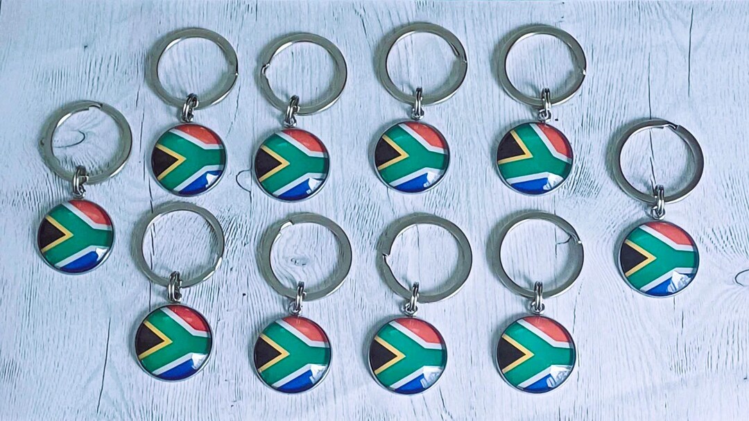 10 South African Flag Keyrings, South African Keyrings, South Africa ...