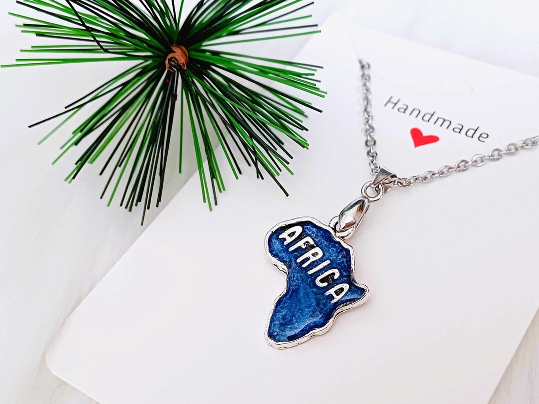 Africa Map Necklace, Africa Map Jewellery, Africa Jewellery, Africa ...