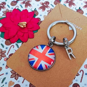 Union Jack Flag Keyring Letter Personalized, Union Jack Charm Keyring ...