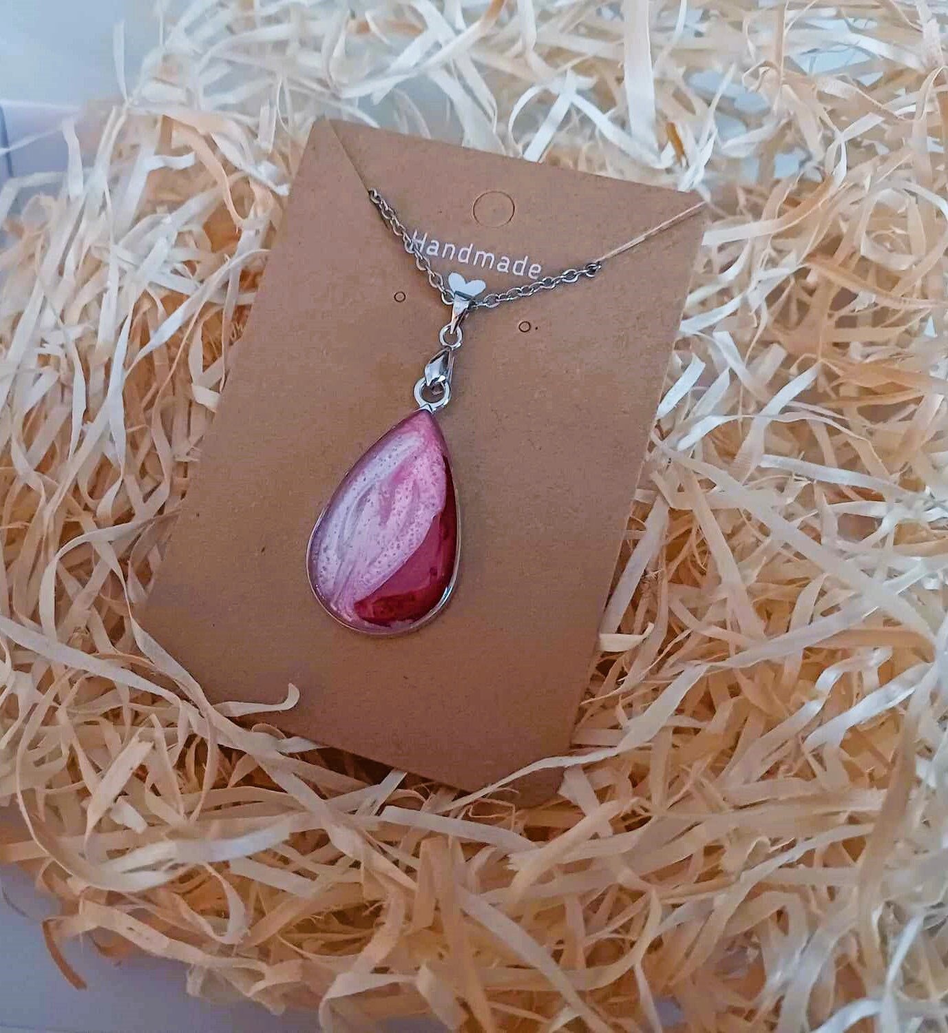 Resin Pendant Necklace, Resin Handmade Necklace, Unique Resin Necklace ...