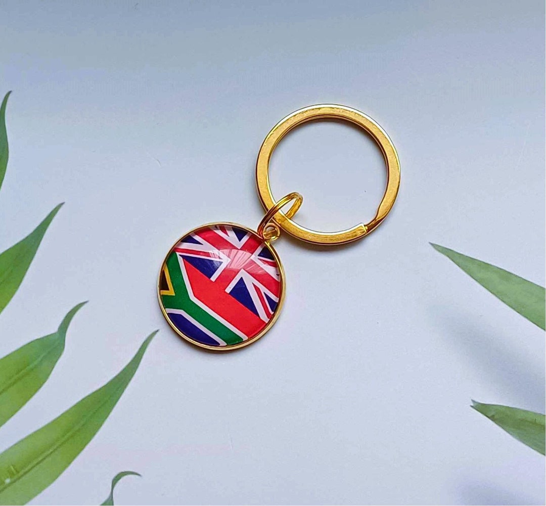 South African and Union Jack Keyring, Union Jack and South Africa Flag ...