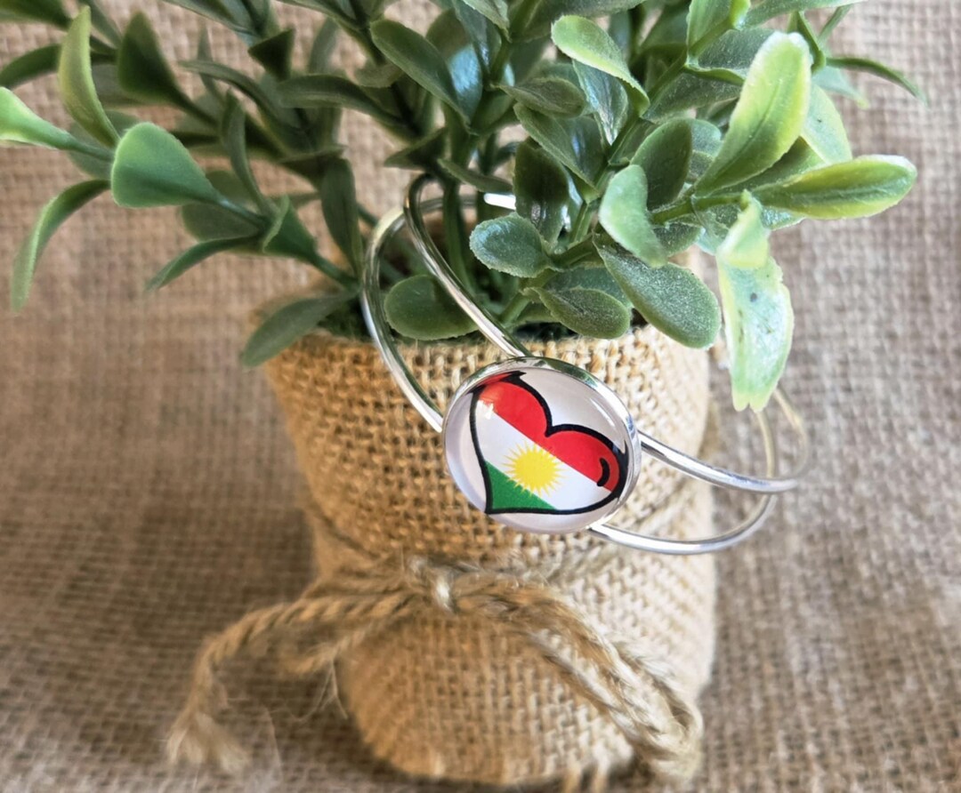 Kurdistan Flag Domed Bracelet, Jewellery, Kurdish Flag Bracelet ...
