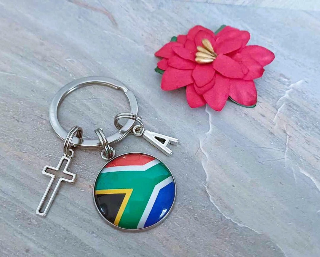 South African Keyring, South Africa Flag Keyring, Cross Keyring ...