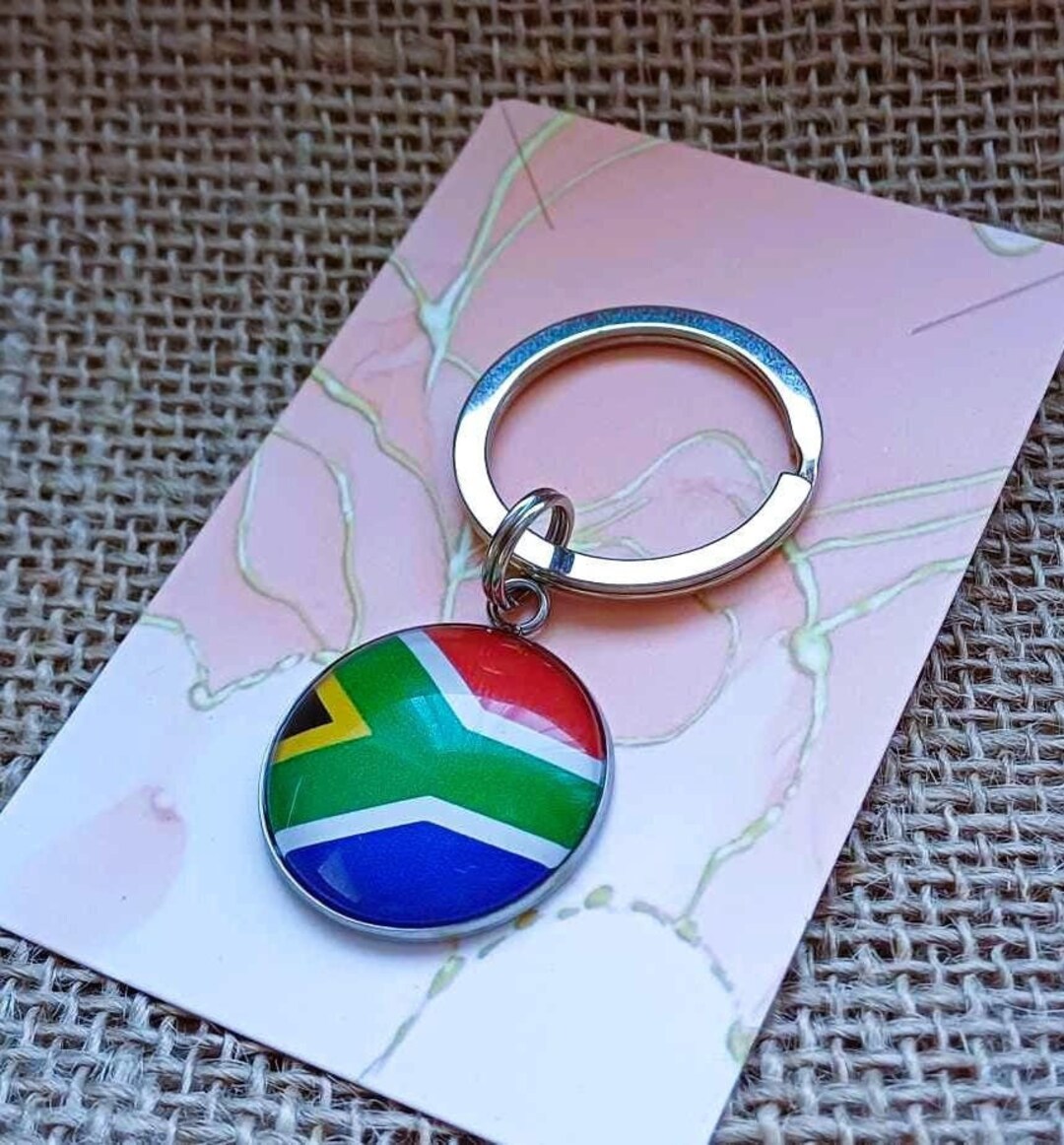 South African Flag Keyring, South African Flag Domed Keyring, South ...