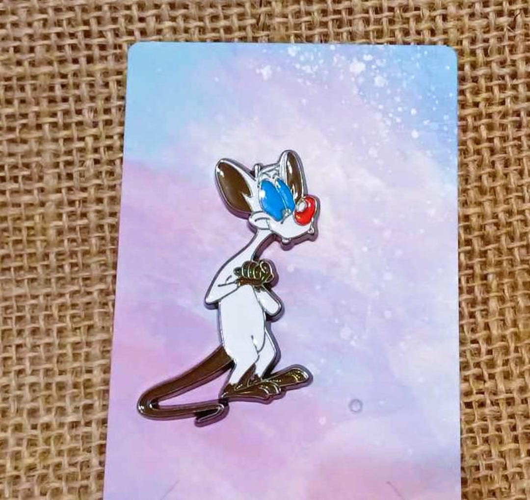 Cartoon Enamel Lapel Pin Pinky and the Brain Pinky Character - Etsy