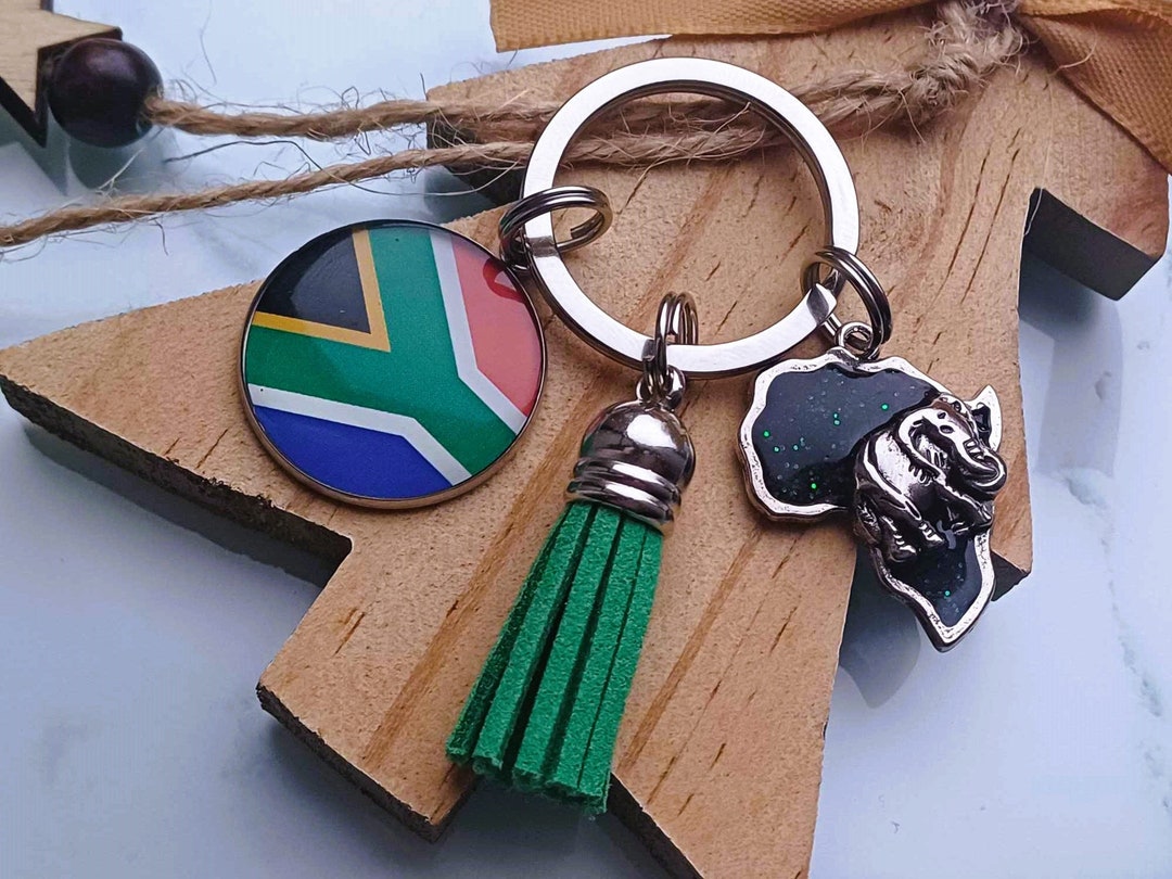 South African Keyring, South African Gifts, South Africa Flag Keyring ...
