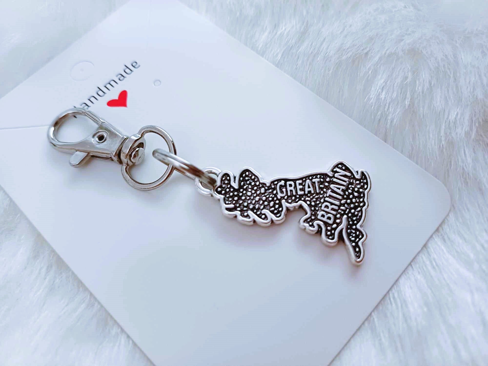 Great Britain Map Charm Bagcharm Great Britain Map Gifts - Etsy