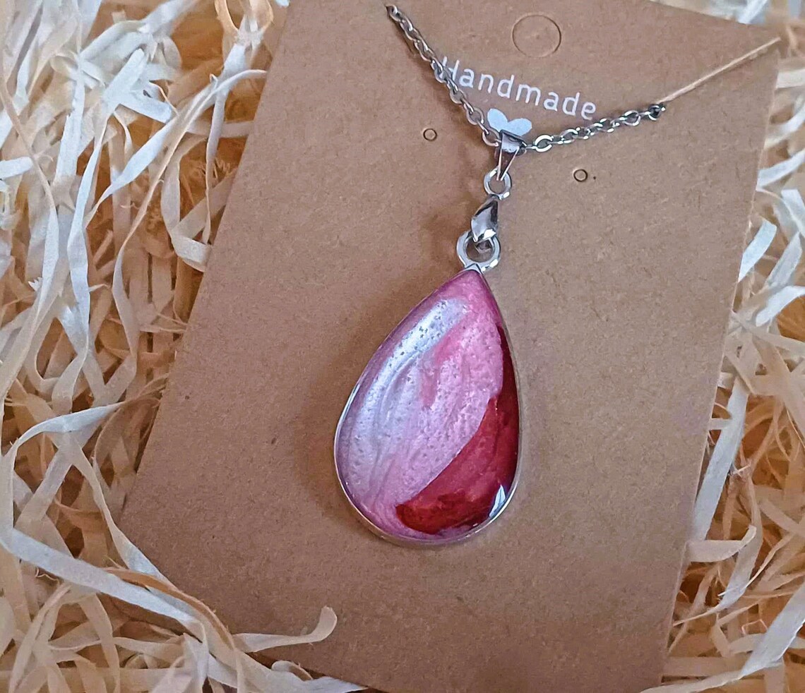 Resin Pendant Necklace, Resin Handmade Necklace, Unique Resin Necklace ...