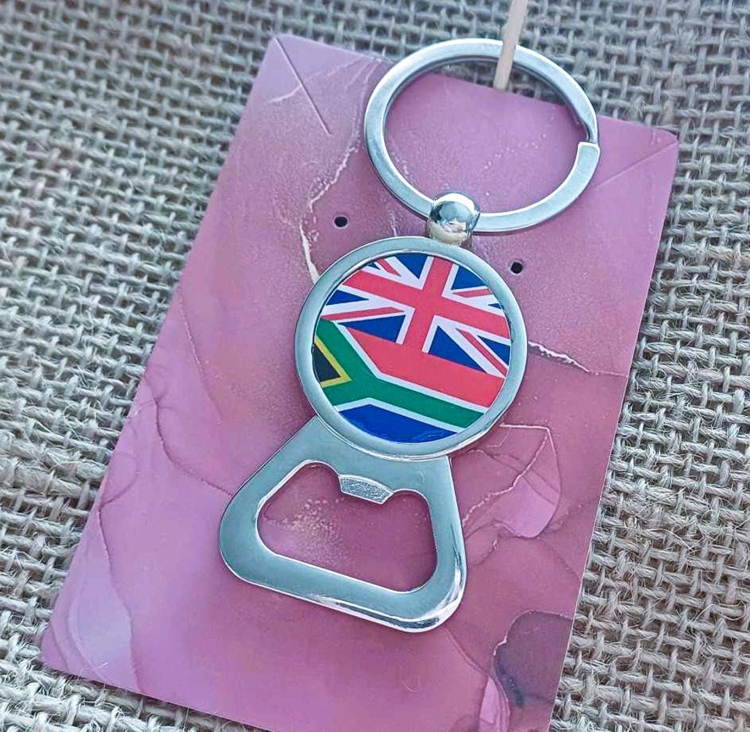 South African and Union Jack Flag Keyring Bottle Opener, Half South ...