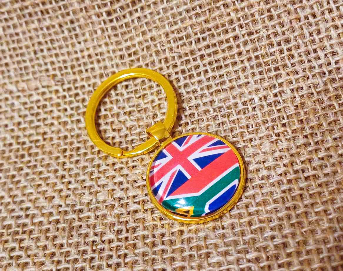 South African and Union Jack Keyring, Union Jack and South Africa Flag ...