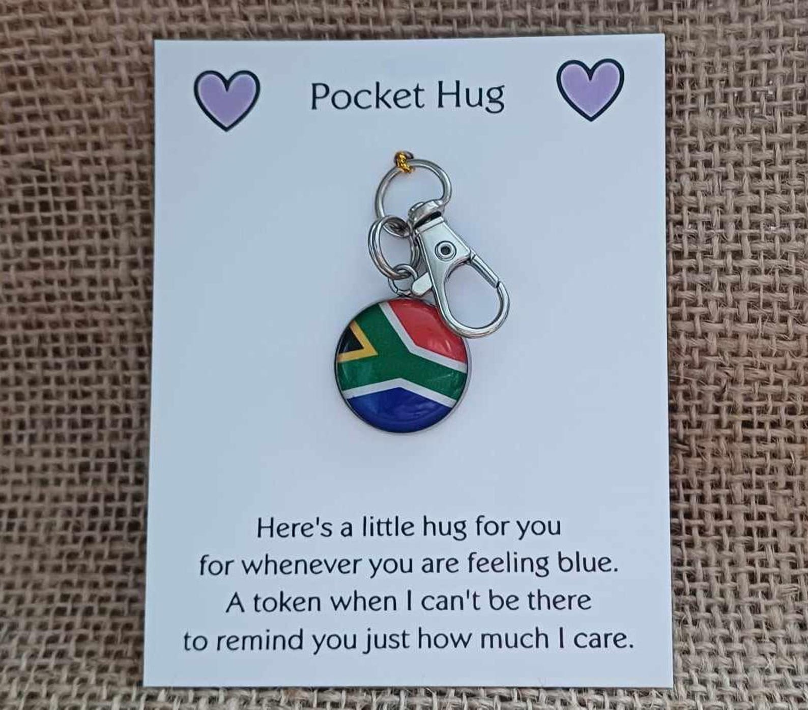 Pocket Hug South Africa Flag Bag Charm, Pocket Hug South African Flag ...