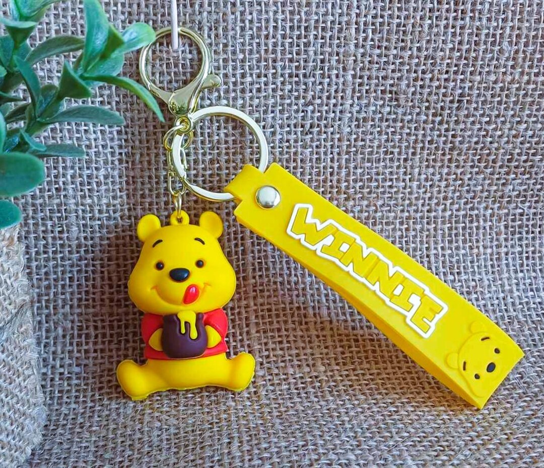 Winnie the Pooh Keyring With Wrist Strap, Winnie the Pooh Gifts, Large ...