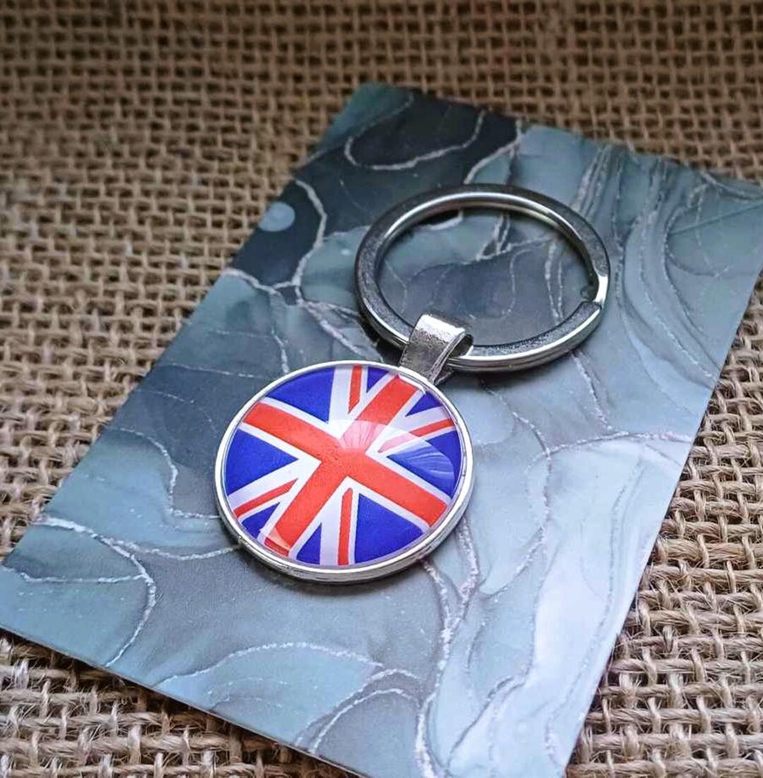 Union Jack Flag Keyring Letter Personalized, Union Jack Charm Keyring ...