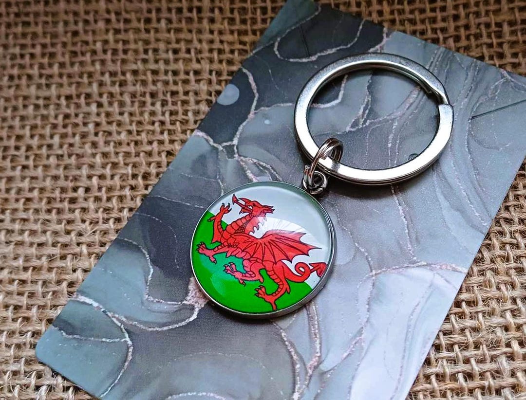 Wales Flag Flag Keyring, Wales Keyring, Wales Keyring, Wales Keychain ...