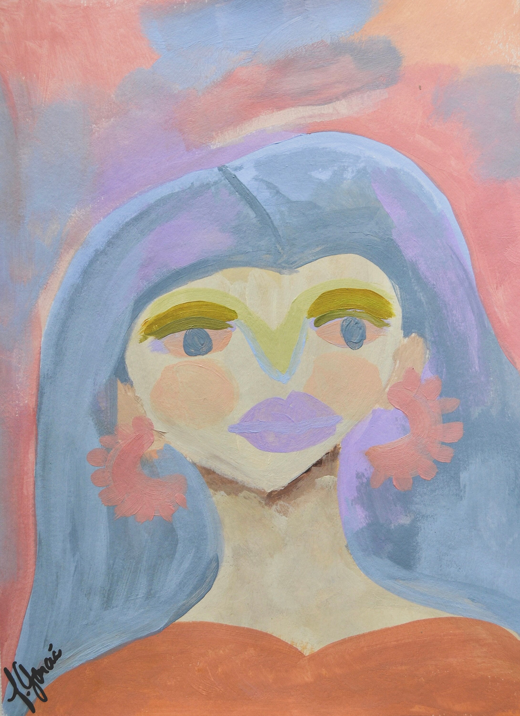 Printable Art samantha Pastel Colors Abstract Portrait Instant Download ...