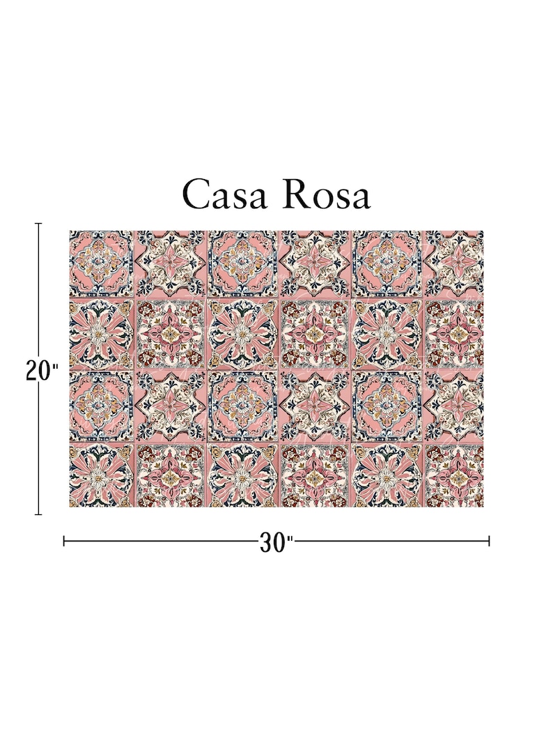 Blush Pink Spanish Tile DECOUPAGE PAPER 20"x30" "casa Rosa" Furniture ...