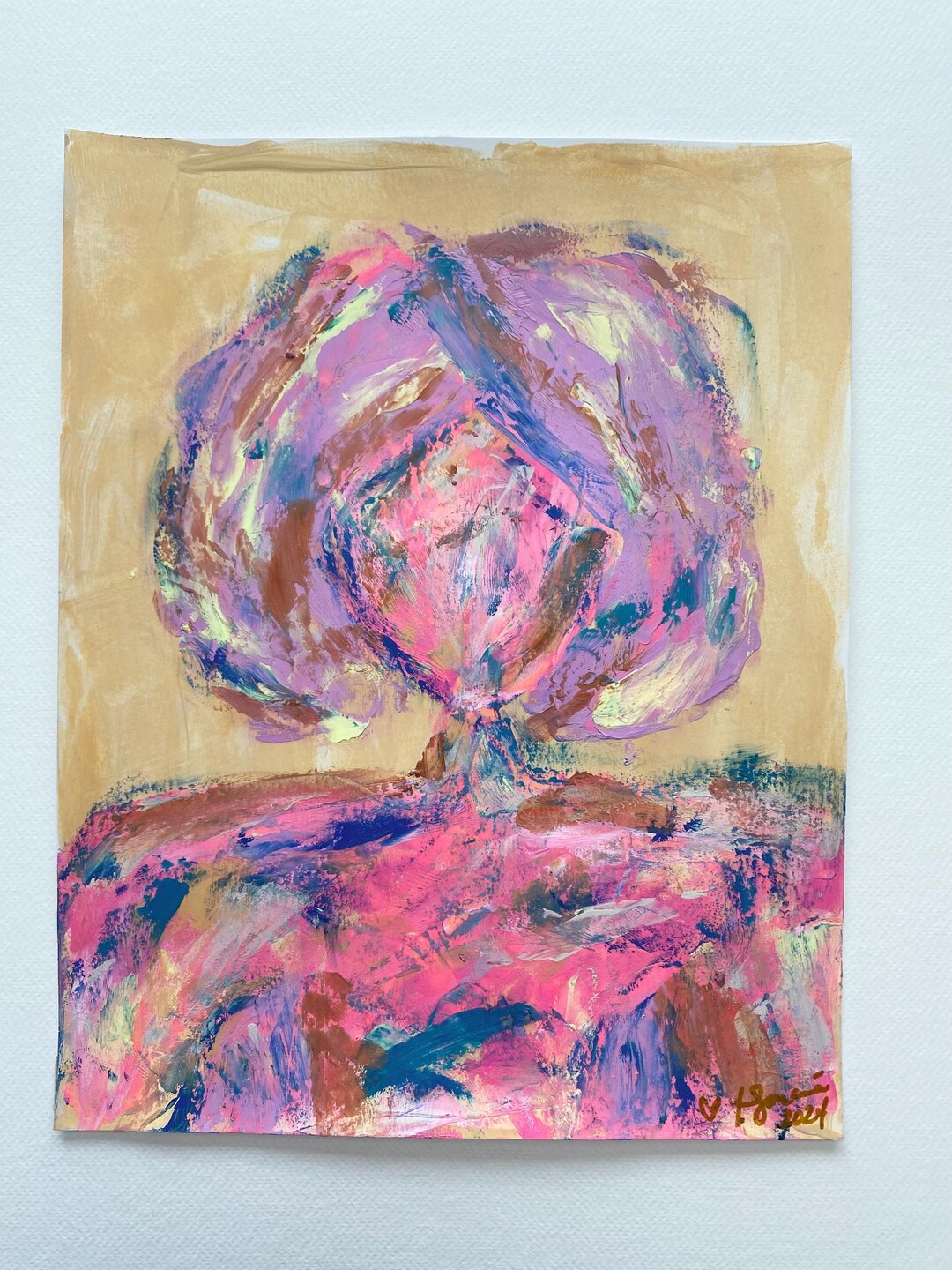 Abstract Faceless Female Art "the Lola's" 11x14 Original Hand-painted ...