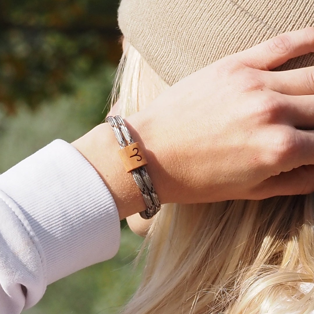 Wooden Bracelet Zodiac Sign Aries Made of Sailing Rope, Astrology ...