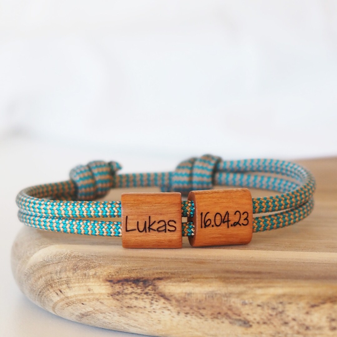 Wooden Bracelet Fish, Sailing Rope, Communion, Confirmation, Baptism - Etsy