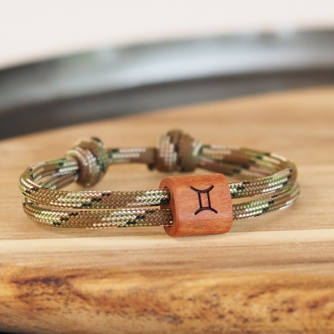 Wooden Bracelet Zodiac Sign Pisces Made of Sail Rope, Astrology ...