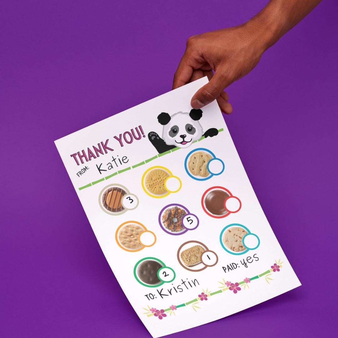 2024-2025 Girl Scout Cookie Thank You Slip, Printable Download ...