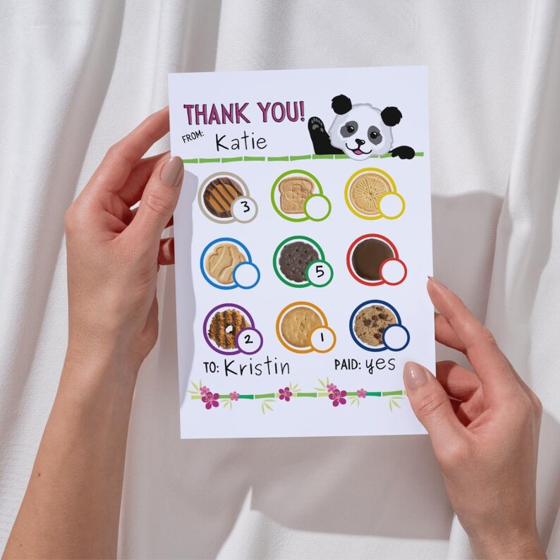 2024-2025 Girl Scout Cookie Thank You Slip, Printable Download ...