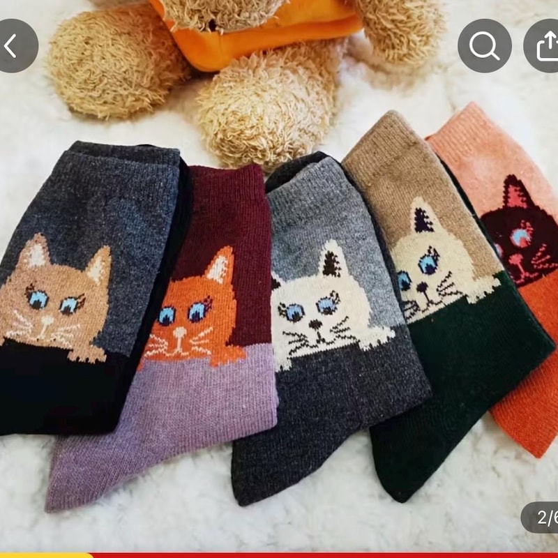 Wool Socks With Cat - Etsy UK