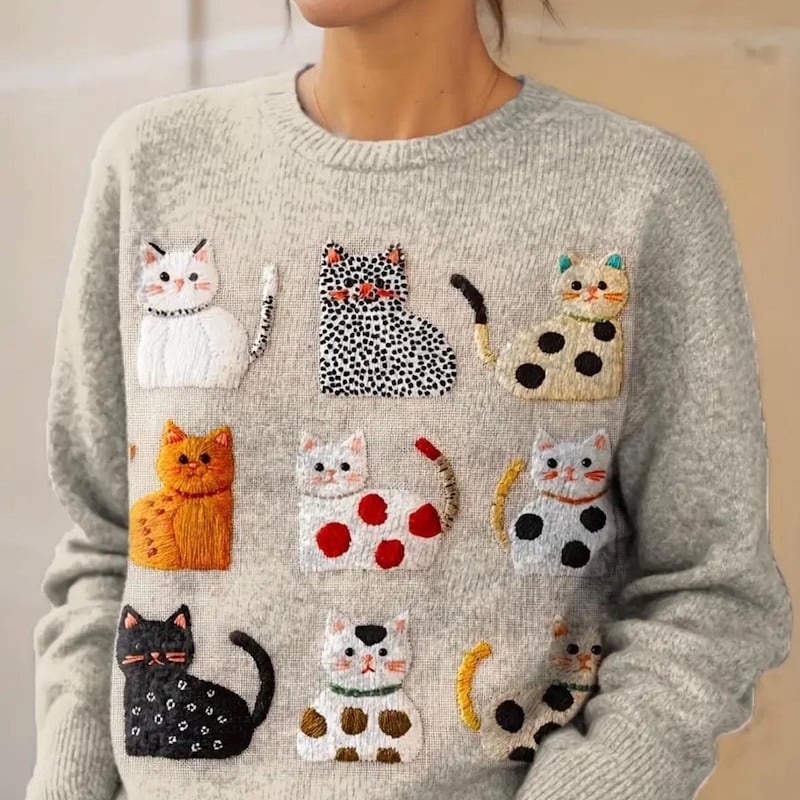 Cotton Cat Sweater Women - Etsy UK