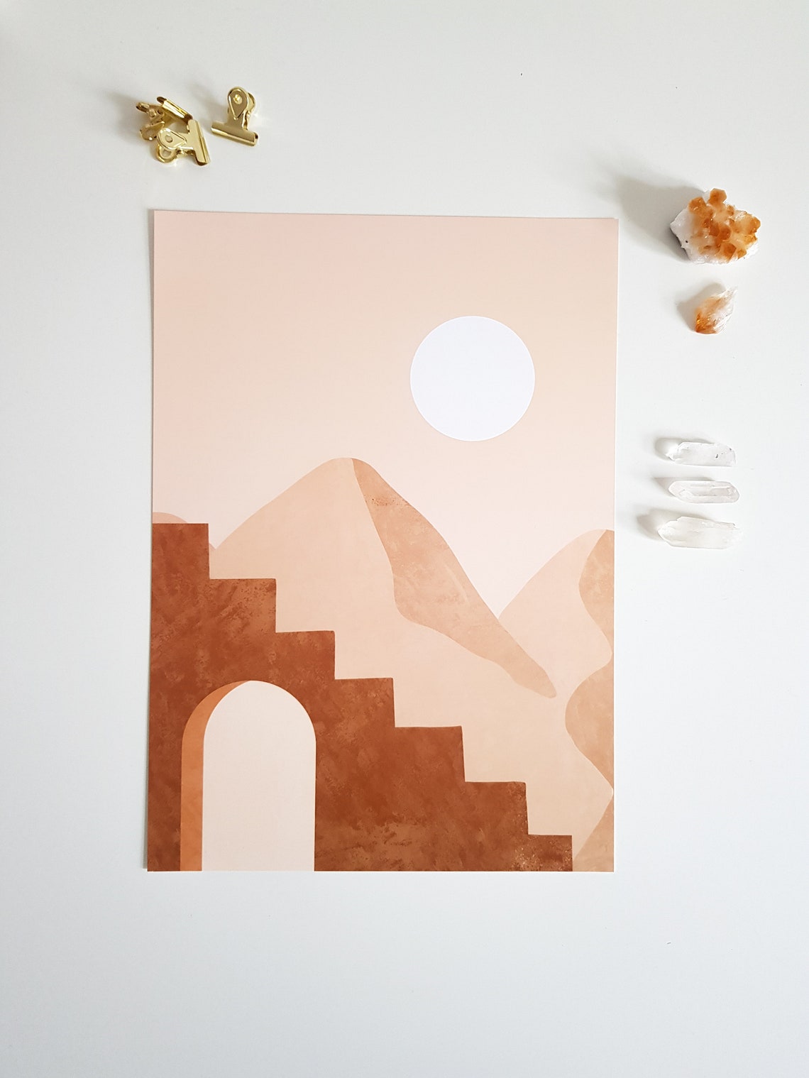 Art Print: Boho Desert A4 Print Poster Abstract Picture - Etsy Hong Kong