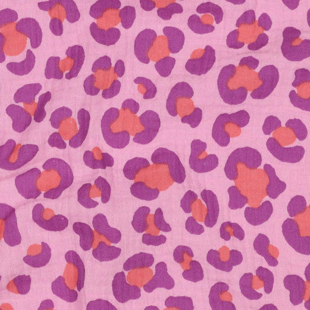 Fabric Muslin Leopard Pattern Pink - Etsy