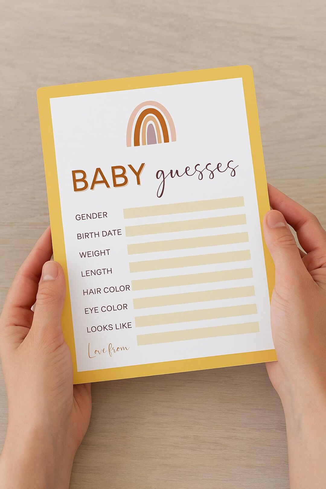 Rainbow Baby Shower Game – Baby Guesses Printable | Gender Neutral ...
