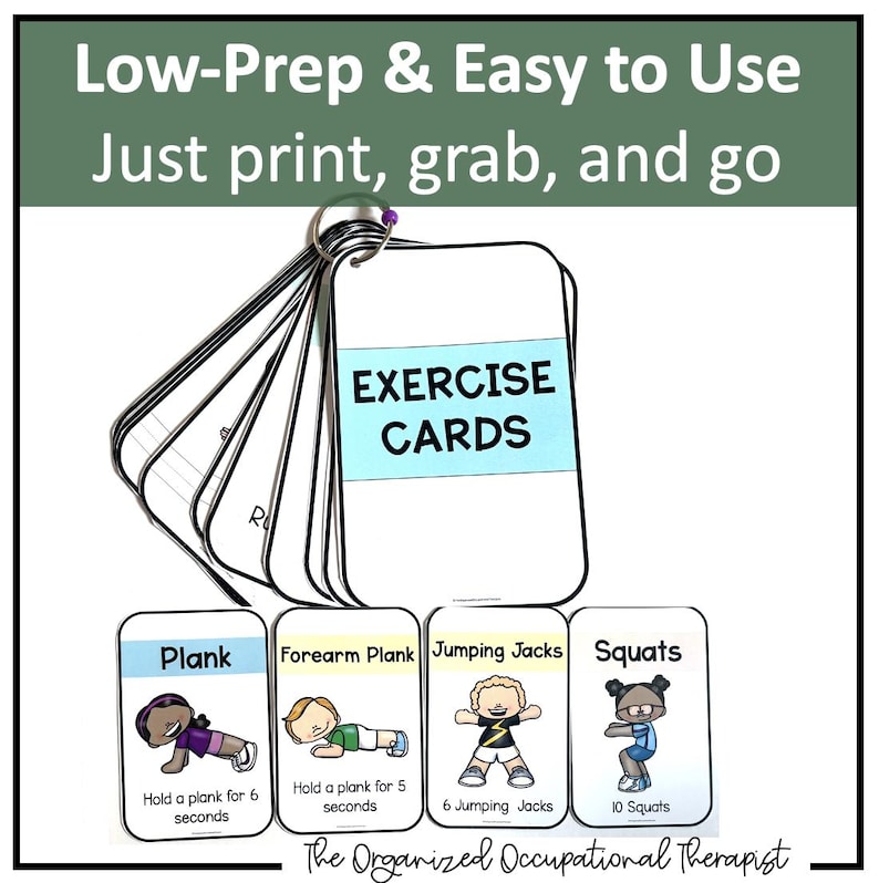 Exercise Activity Cards for Kids | Movement Break Cards for Kids ...