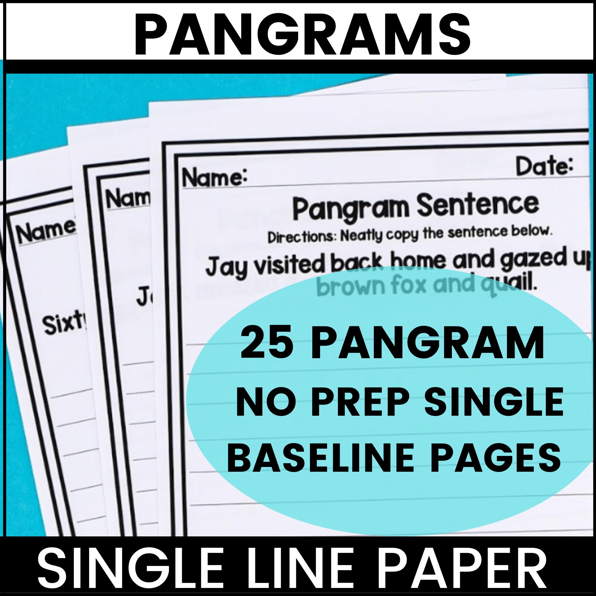 Handwriting Practice Worksheets Pangram Writing - Etsy