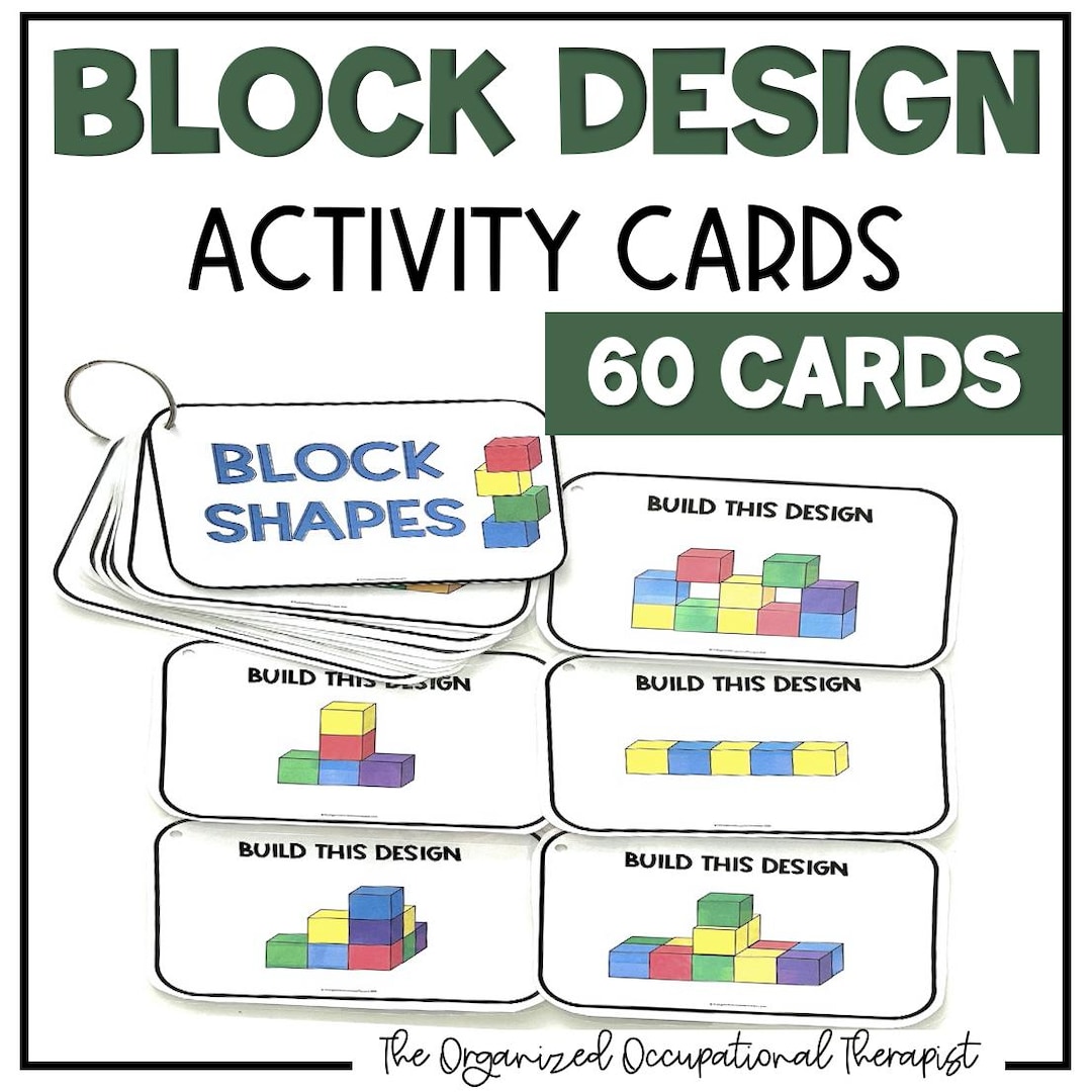 3D Block Building Cards | Fine Motor Skills Activity (PDF Pattern) - Etsy