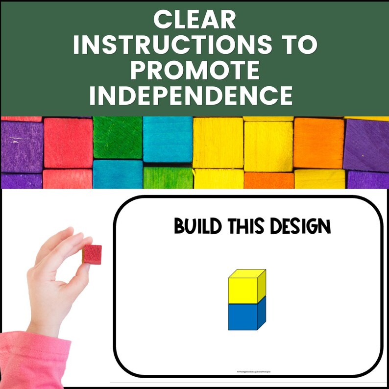 Block Building Cards | 3D Cube Block Pattern Center Cards | Kids ...