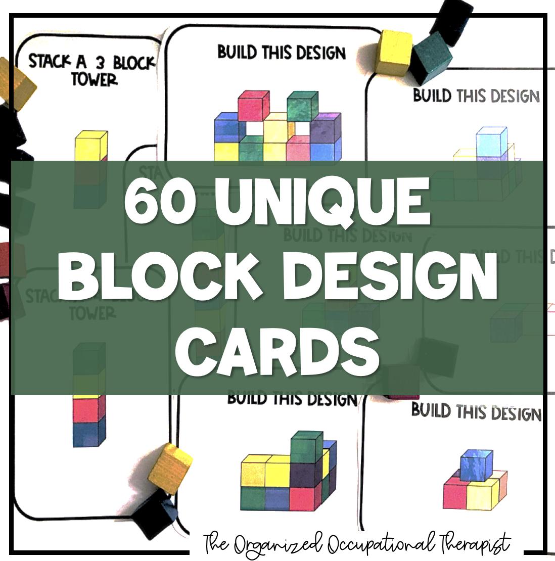 3D Block Building Cards | Fine Motor Skills Activity (PDF Pattern) - Etsy