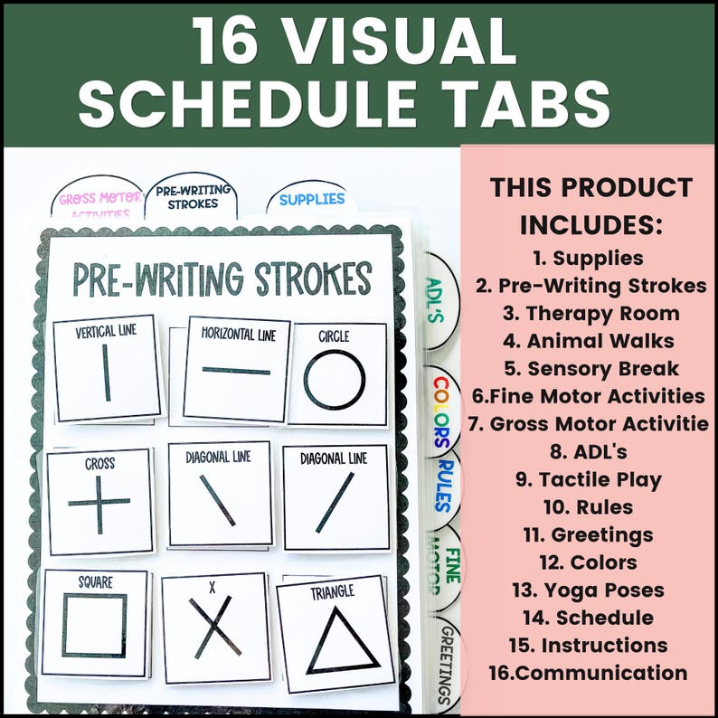 Visual Schedule Cards Bundle for Kids Pediatric Occupational Therapy ...