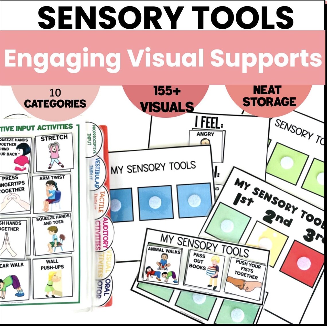 Sensory Tools Visual Cards, Emotions & Calming Activities (digital ...