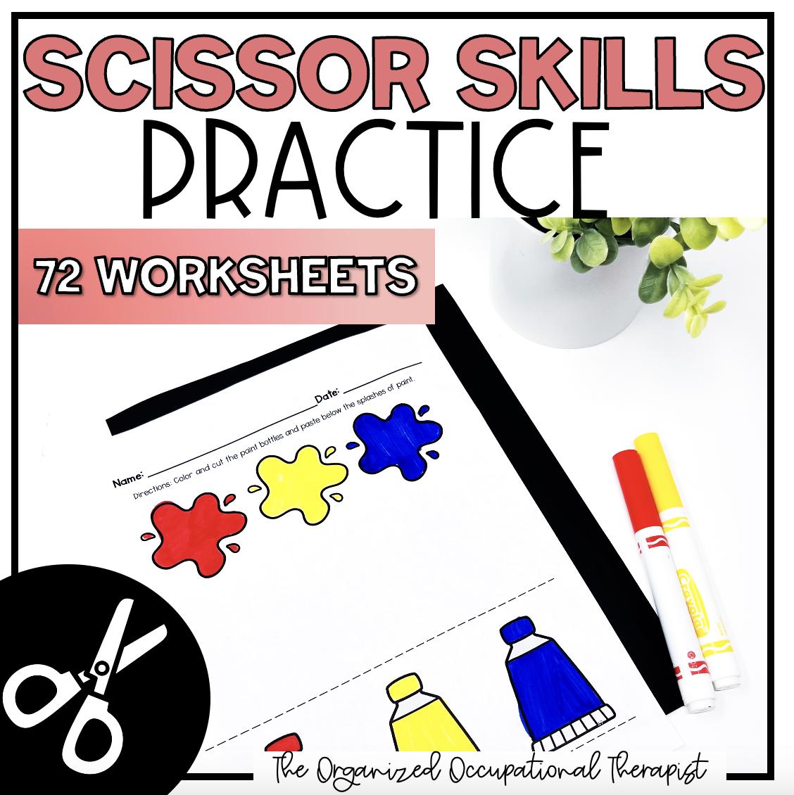 Scissor Skills | Cutting Practice Worksheets | Fine Motor Occupational ...