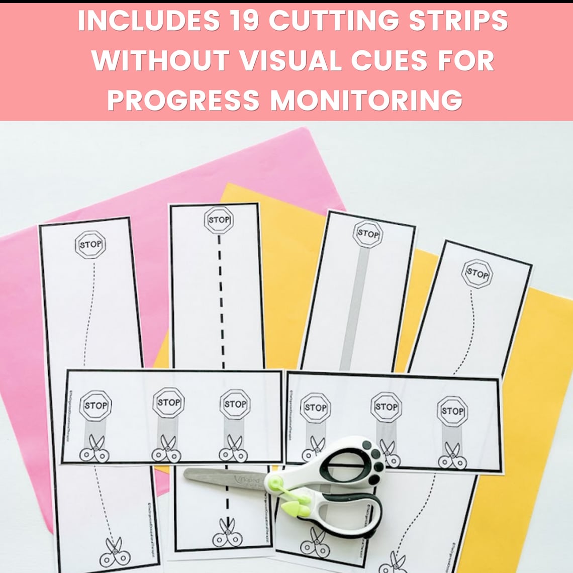 Printable Cutting Sheets | Thumbprint Cutting Strips | Cutting Practice ...