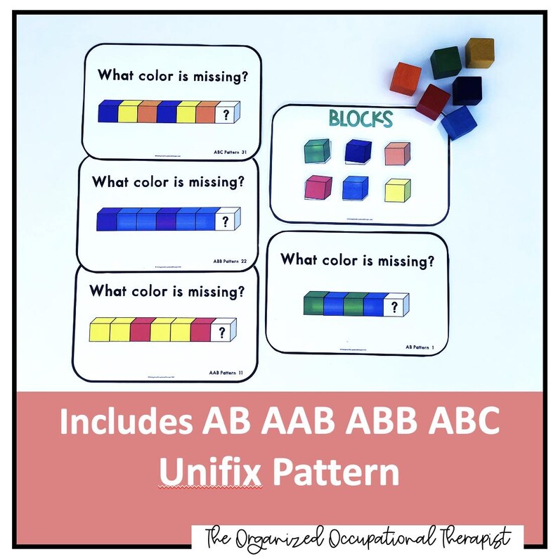 Block Pattern Activity Cards | Snap Cube Pattern Cards | Linking Cubes ...