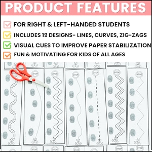 Printable Cutting Sheets | Thumbprint Cutting Strips | Cutting Practice ...