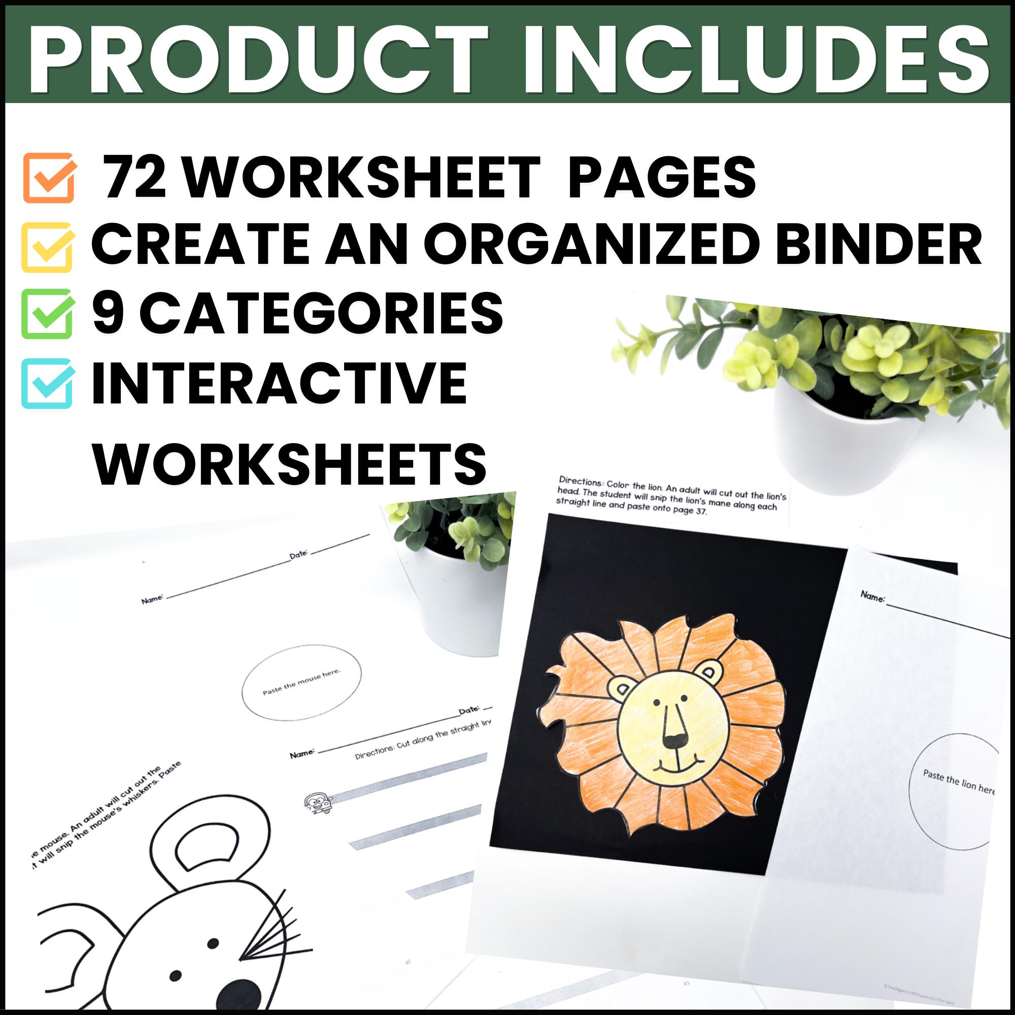 Scissor Skills | Cutting Practice Worksheets | Fine Motor Occupational ...